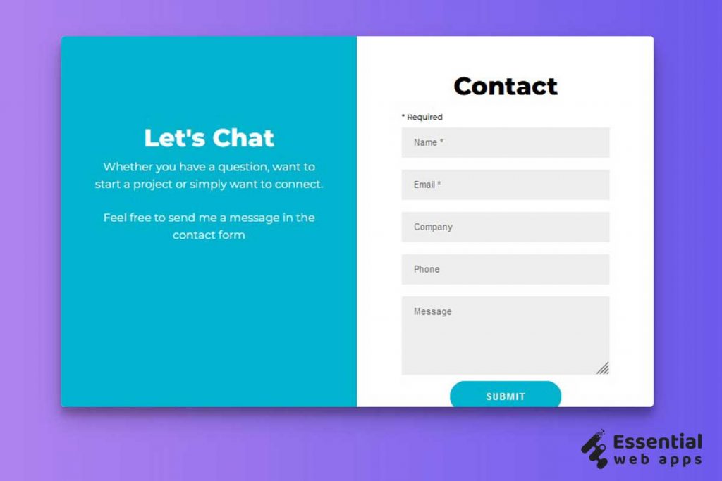 10 HTML CSS Contact Form latest Collection Essential Web Apps
