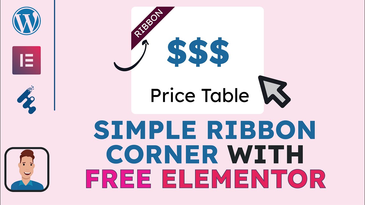 CSS ribbon top right corner for website price table in elementor