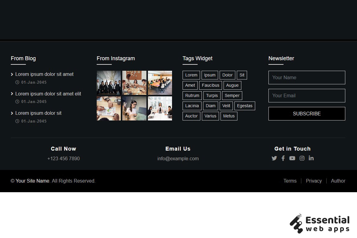 10+ Bootstrap Footers (latest collection) - Essential Web Apps