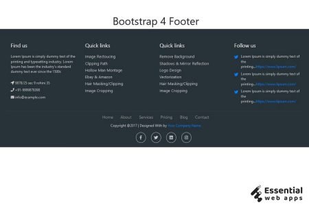 10+ Bootstrap Footers (latest collection) - Essential Web Apps