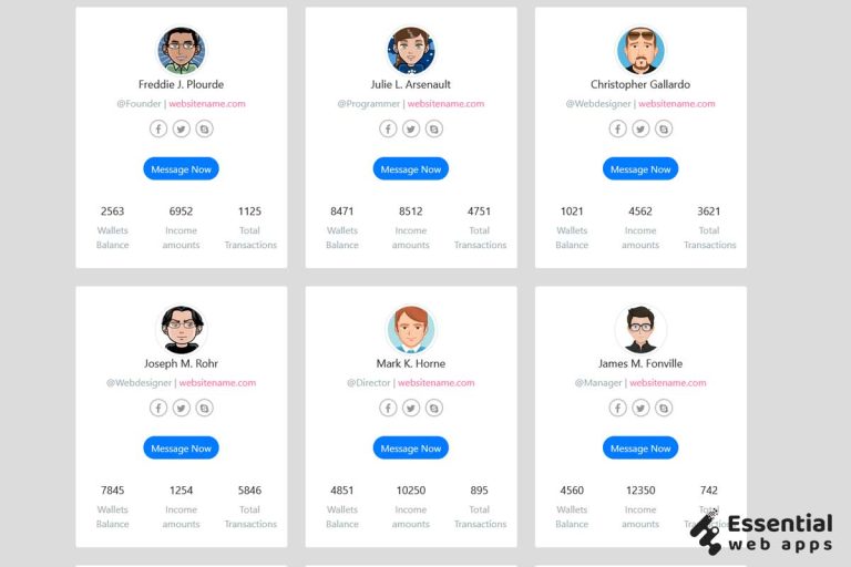 10+ Bootstrap profiles (latest collection) - Essential Web Apps