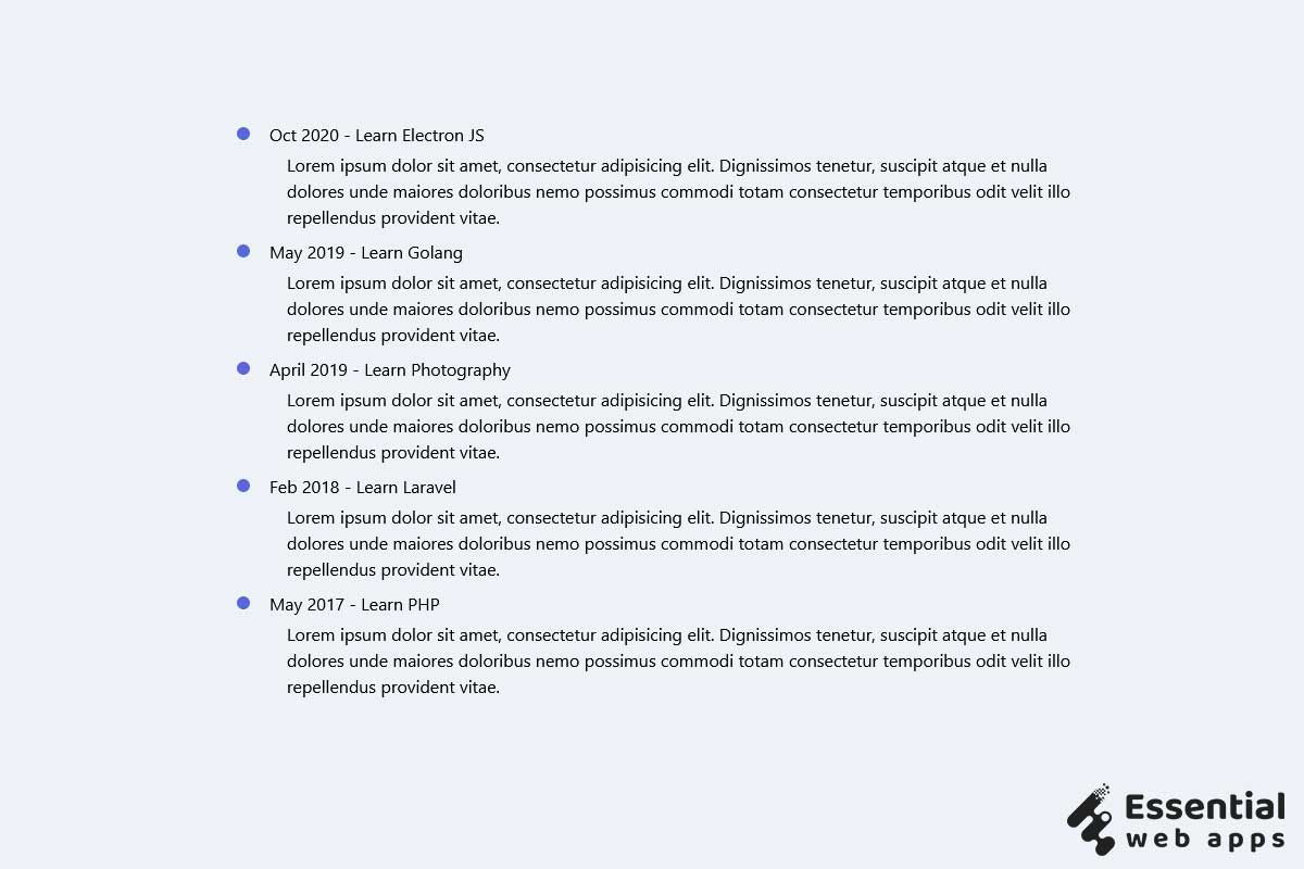 10+ Tailwind CSS Timeline (latest collection) - Essential Web Apps